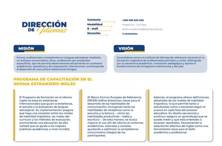 Dirección de Idiomas | USECIPOL | USECIPOL